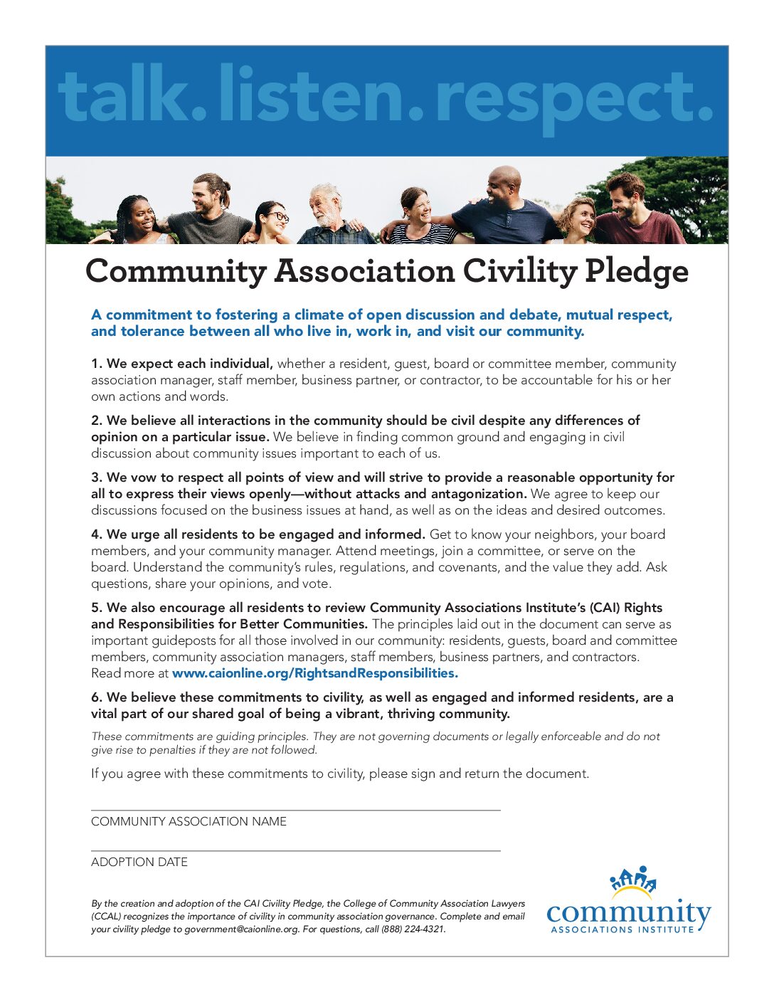 Civility guide | Yosemite Lakes Park